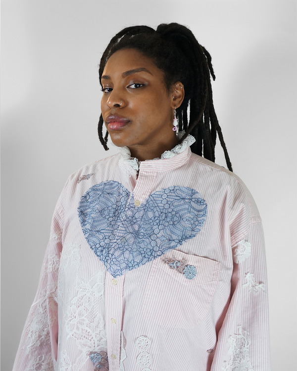 Pink Heart Button Up, L – turningtidesnyc